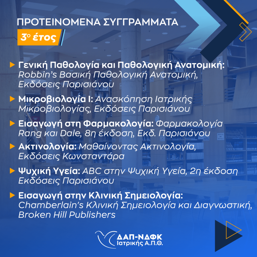 Προτεινόμενα Συγγράμματα – ΔΑΠ-ΝΔΦΚ Ιατρικής Α.Π.Θ.