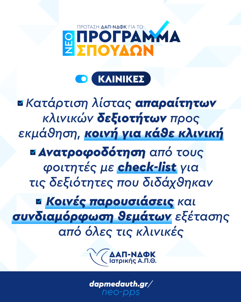 Νέο Π.Π.Σ. – ΔΑΠ-ΝΔΦΚ Ιατρικής Α.Π.Θ.
